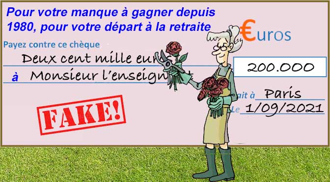 Un chèque de plus de 200.000 euros par enseignant pour la retraite ...